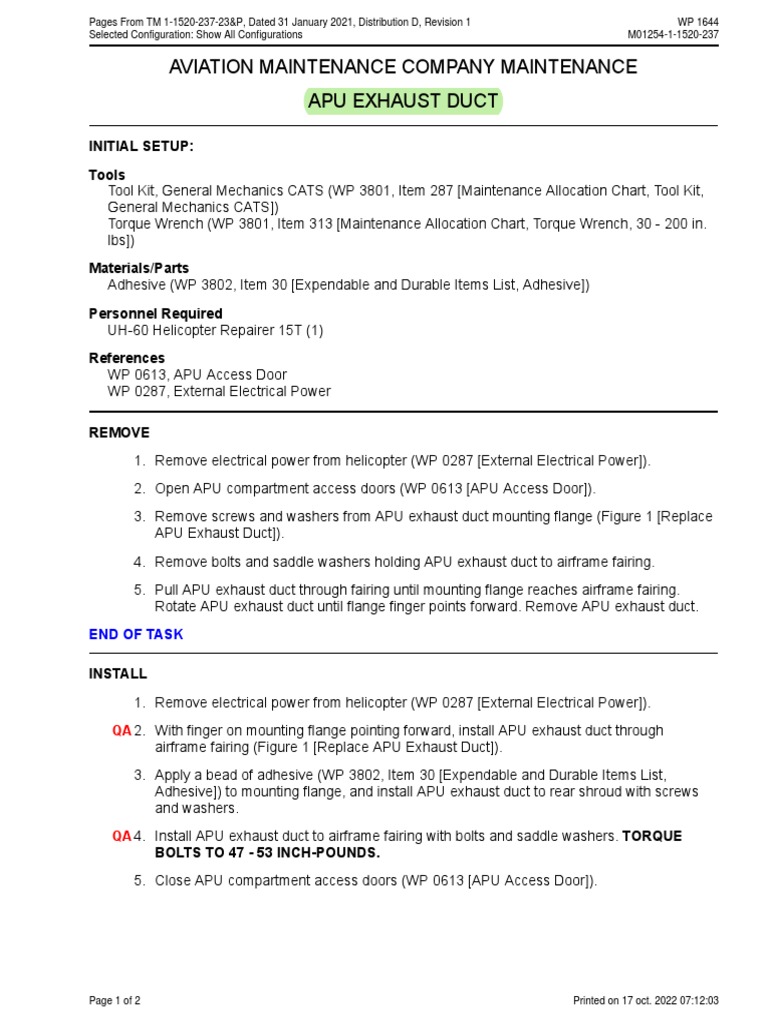 Apu Exhaust Duct | PDF | Screw | Duct (Flow)