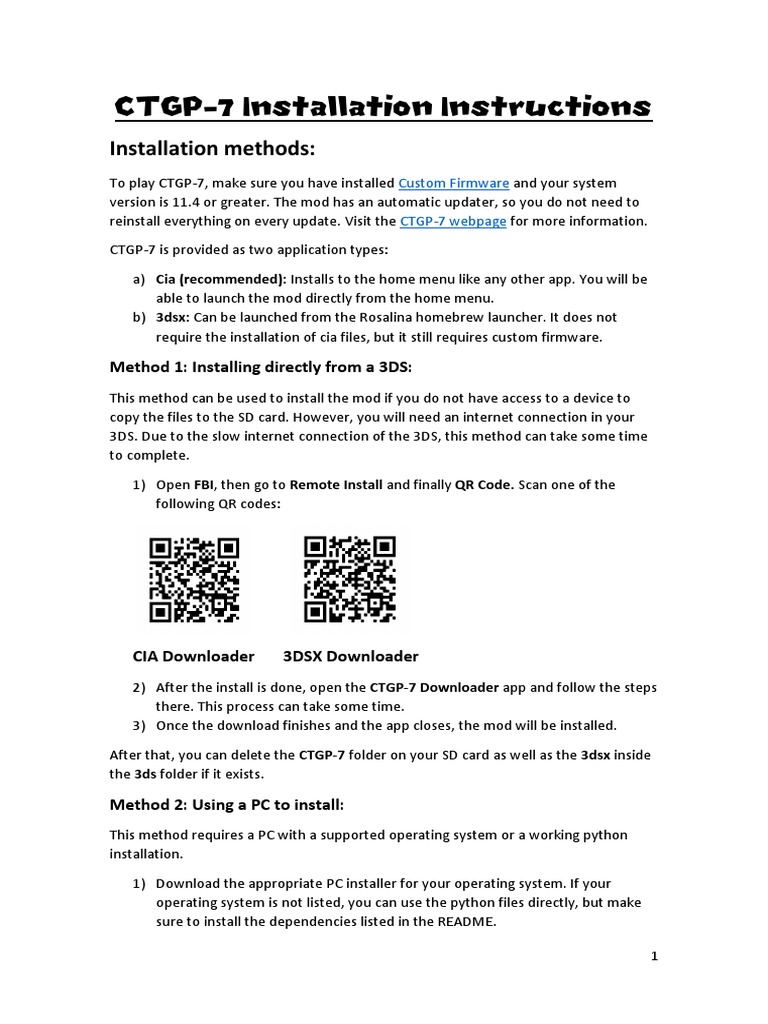CTGP-7 Intallation Guide EN | PDF | Installation (Computer Programs ...