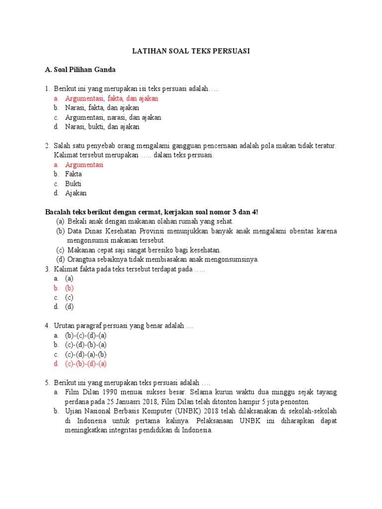 Latihan Soal Teks Persuasi 1 | PDF