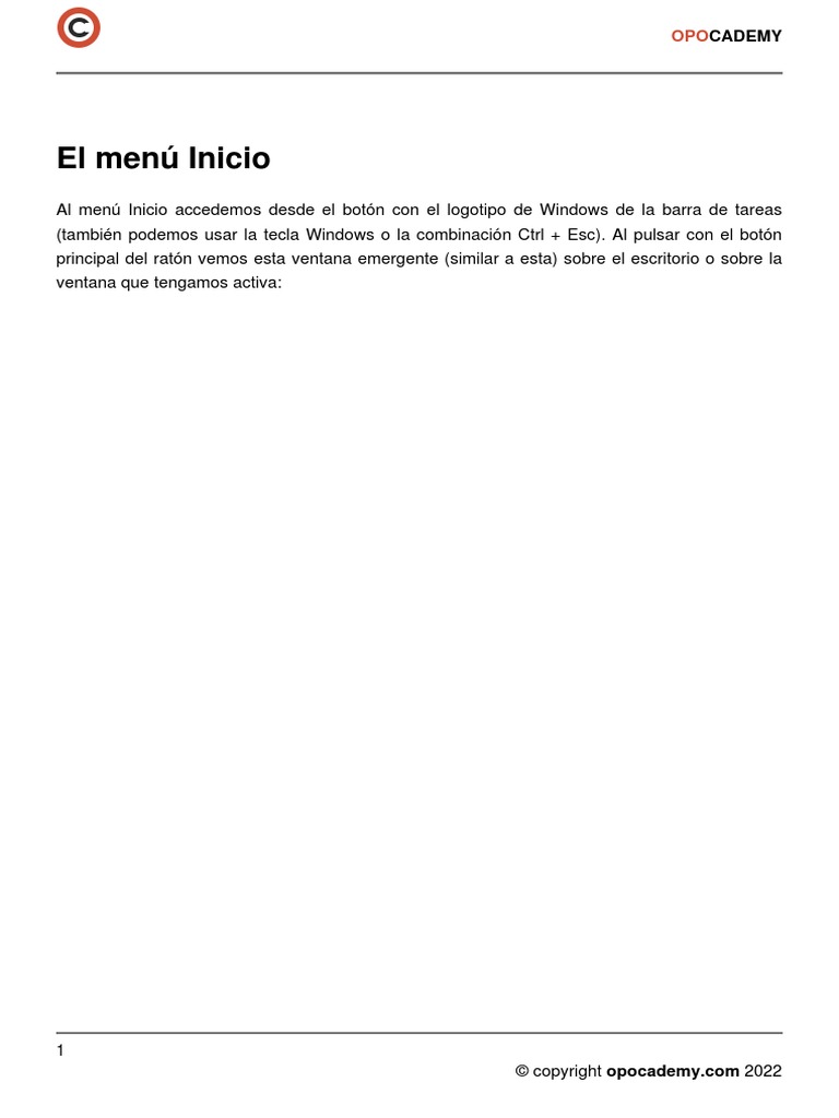 El Menú Inicio | PDF | Ventana (informática) | Software de Microsoft