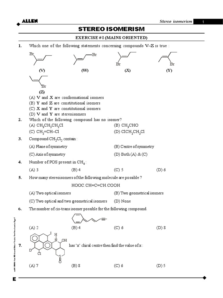 Stereo Isomerism - (Eng) | PDF | Isomer | Chirality (Chemistry)