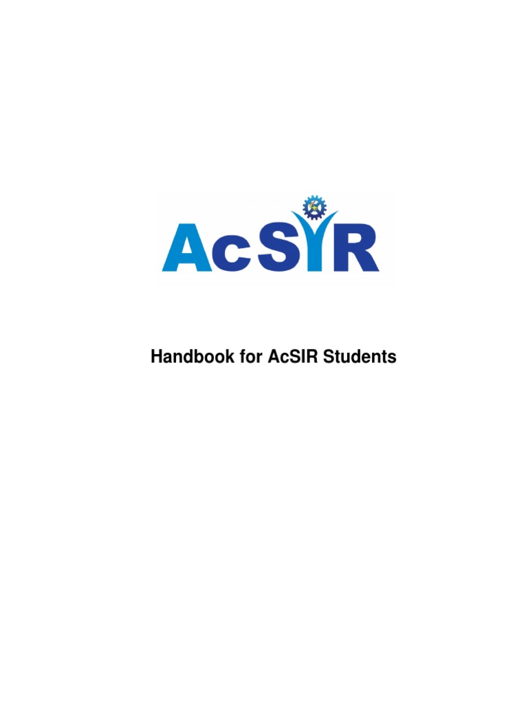 AcSIR Ph.D & M.Tech Academic Handbook | PDF | Thesis | Course Credit