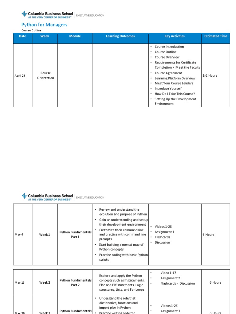 Python For Managers Course | PDF | Python (Programming Language ...
