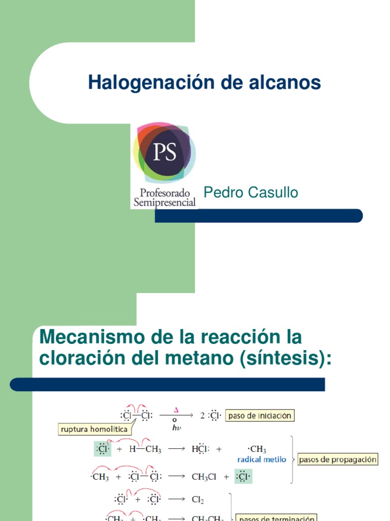 Halogenacion de Alcanos | PDF | Alcano | Radical (Química)