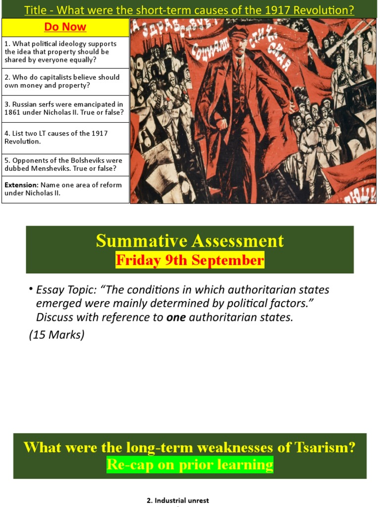 L2 - ST Causes of The Russian Revolution | PDF | Russian Empire ...