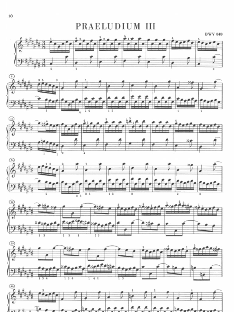 Bach - DWC - BWV848 - Praeludium & Fuga III in Cis-Dur | PDF