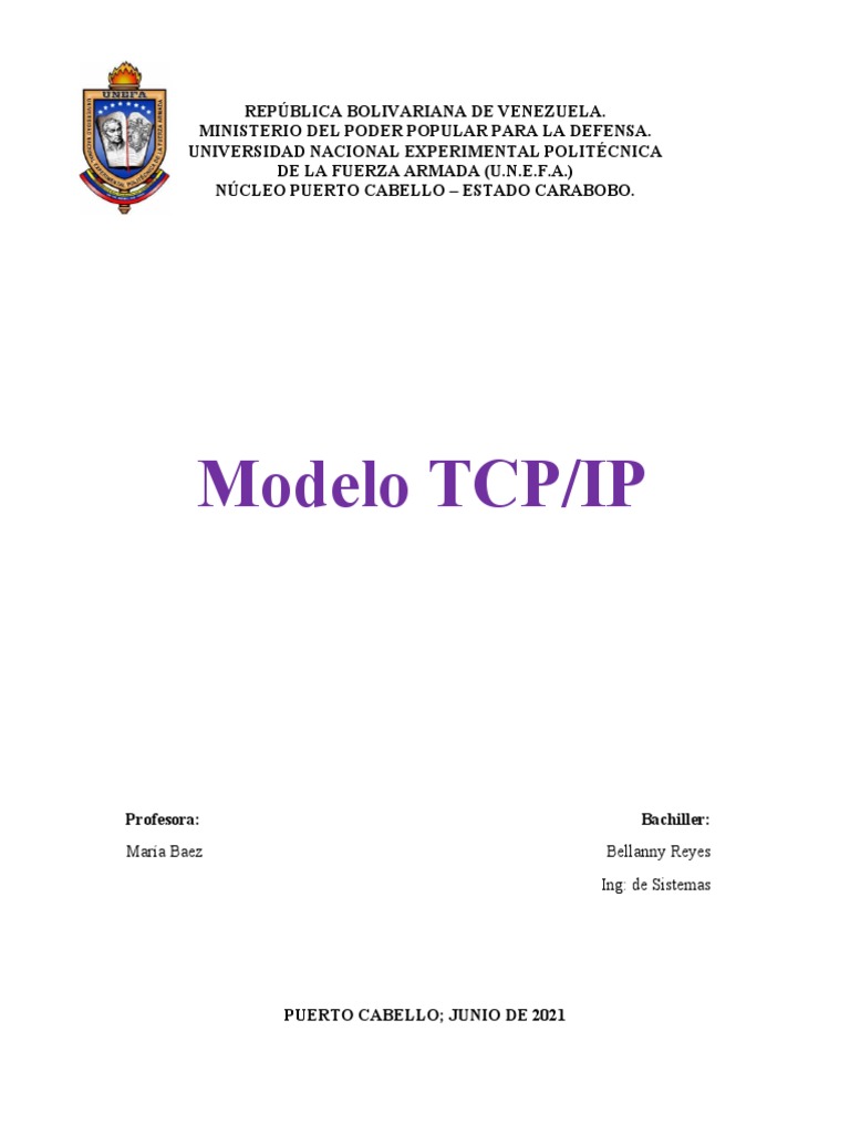 Trabajo MODELO TCP | PDF | Protocolos de internet | Dirección IP