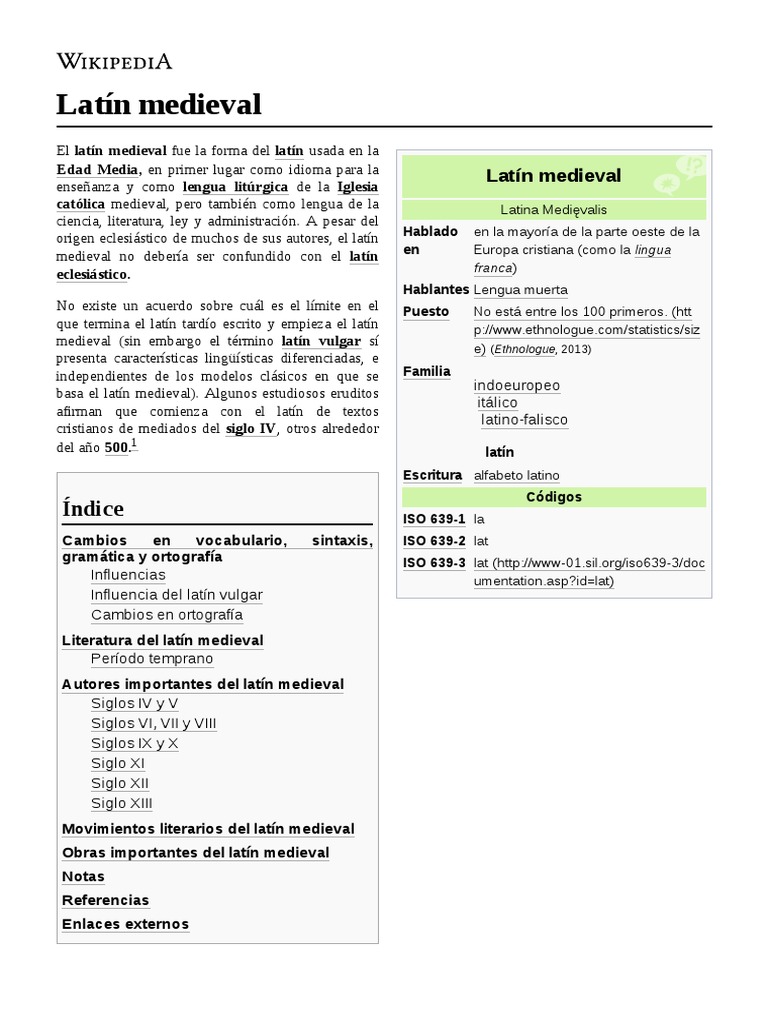 Latín Medieval | PDF | Lingüística | Comunicación humana