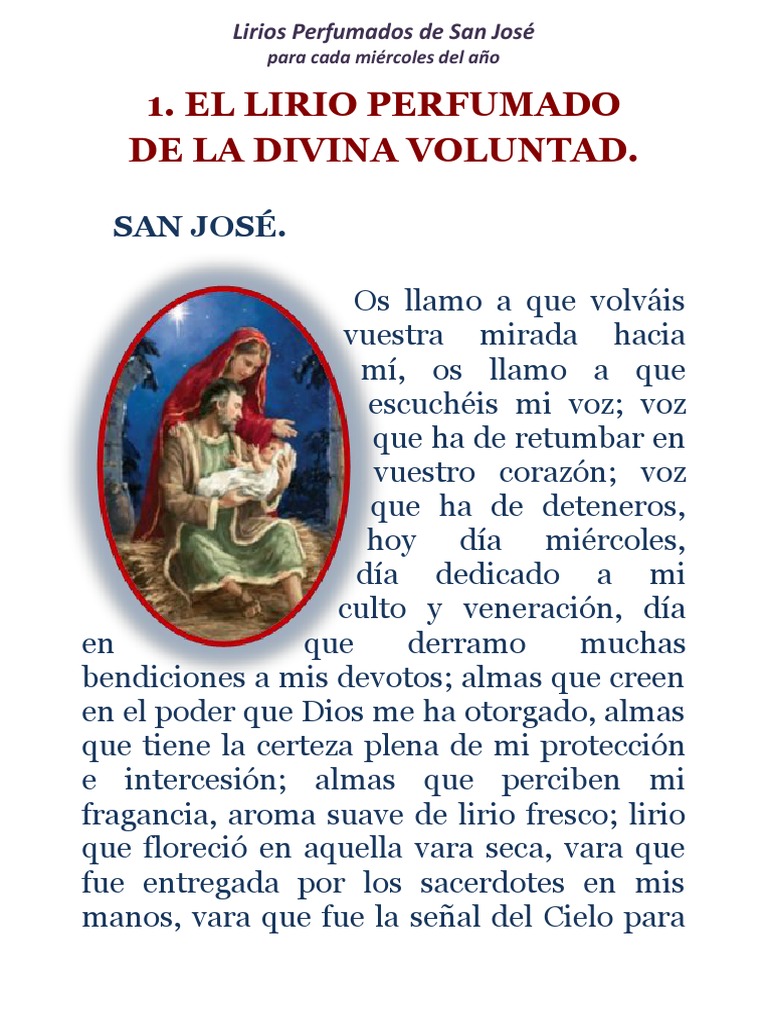 El Lirio Perfumado de La Divina Voluntad. | PDF | María, madre de Jesús | Amor