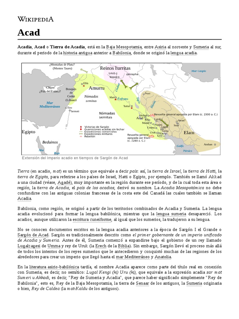 Orígenes y expansión del Imperio acadio en Mesopotamia | PDF ...