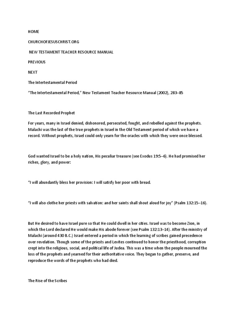 Intertestamental Period | PDF | Herod The Great | Pharisees
