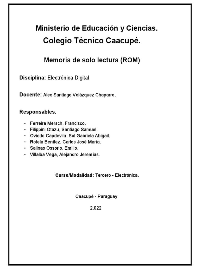 Memorias Rom | PDF | Memoria flash | Memoria de sólo lectura