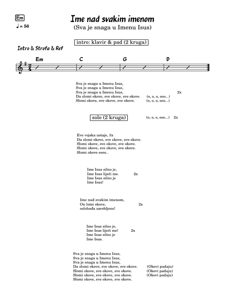 Sva Je Snaga U Imenu Isus | PDF