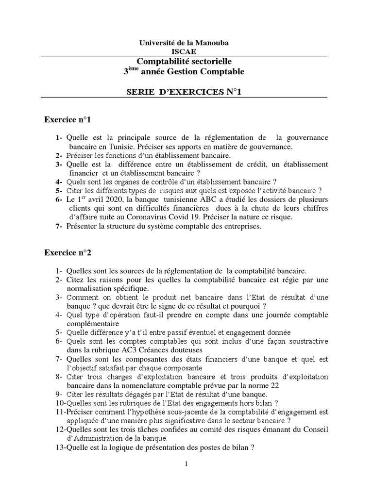 SERIE1 | PDF | Banques | Comptabilité