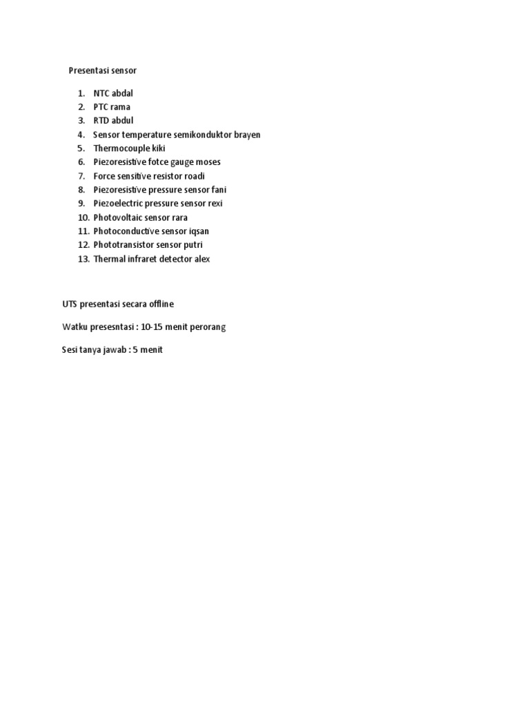 Presentasi Sensor | PDF