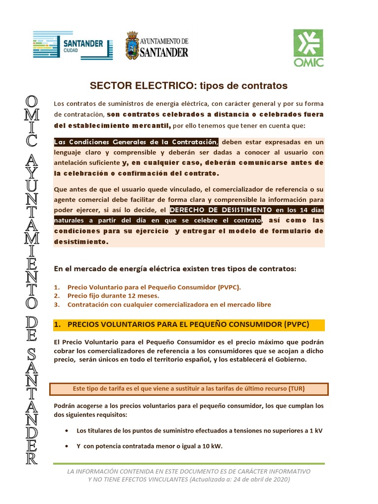 Sector Electrico - Tipos de Contratos 2 | PDF | Mercado (economía ...