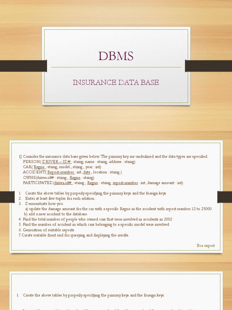 DBMS Insurance Database 12 | PDF | Databases | Information Technology