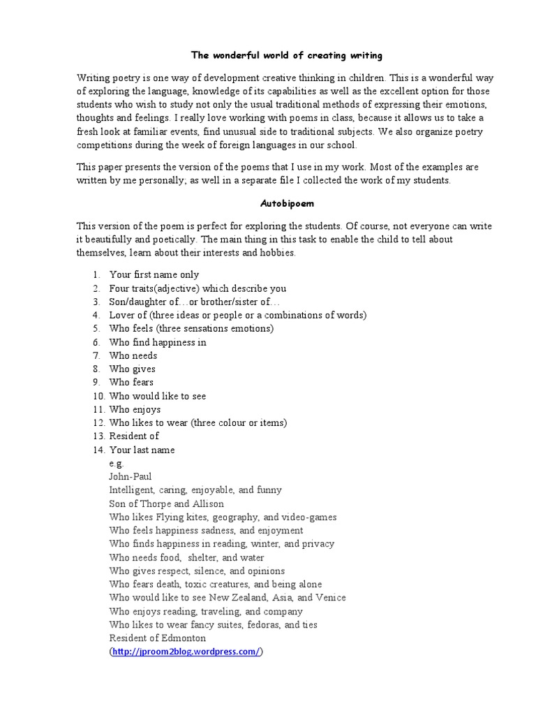 Poem Pdf Poetry Adjective