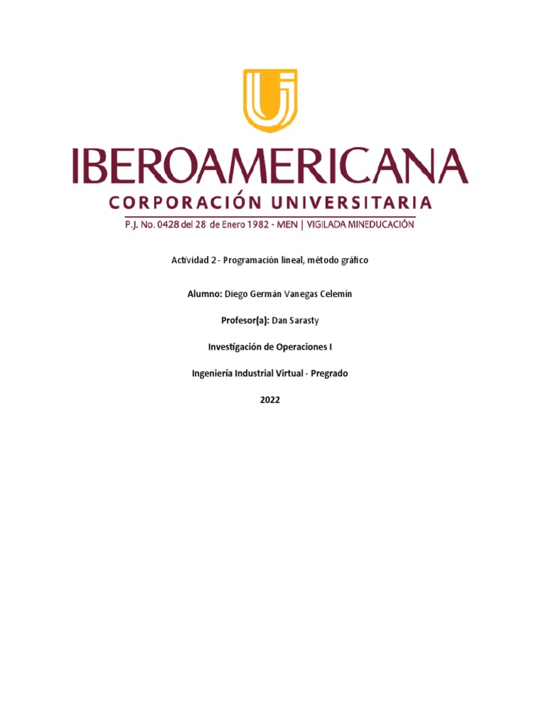 Actividad 2 Programaci N Lineal M Todo GR Fico | PDF | La investigación de operaciones