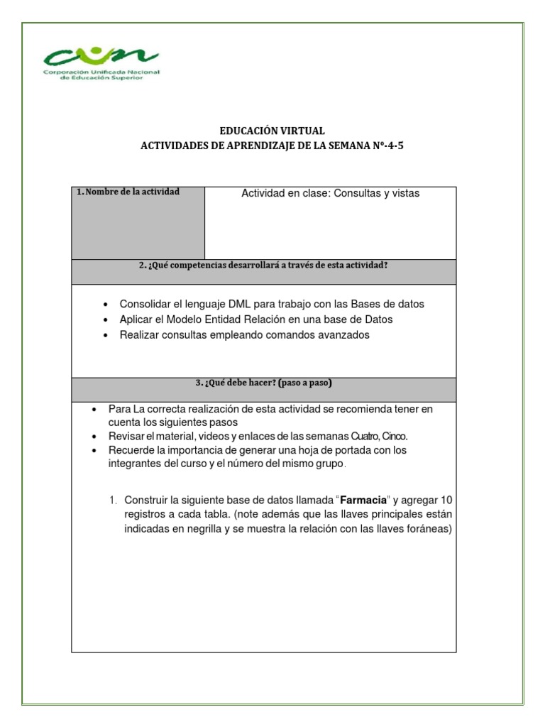 Actividad Semana ACA 2 | PDF | Bases de datos | Moodle