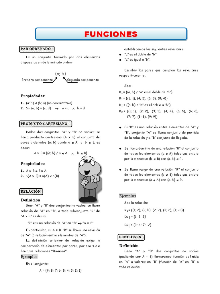 Ejercicios de Funciones | PDF | Función (Matemáticas) | Conjunto (Matemáticas)