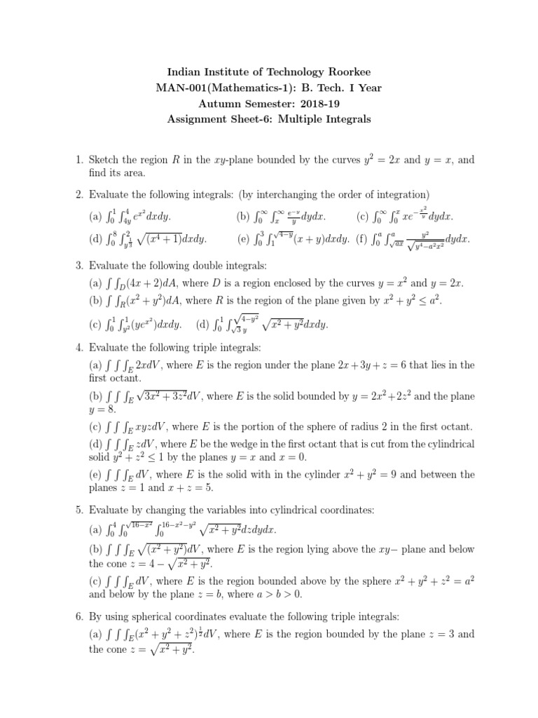 Assignment 6 (MAN 001) | PDF | Sphere | Mathematics
