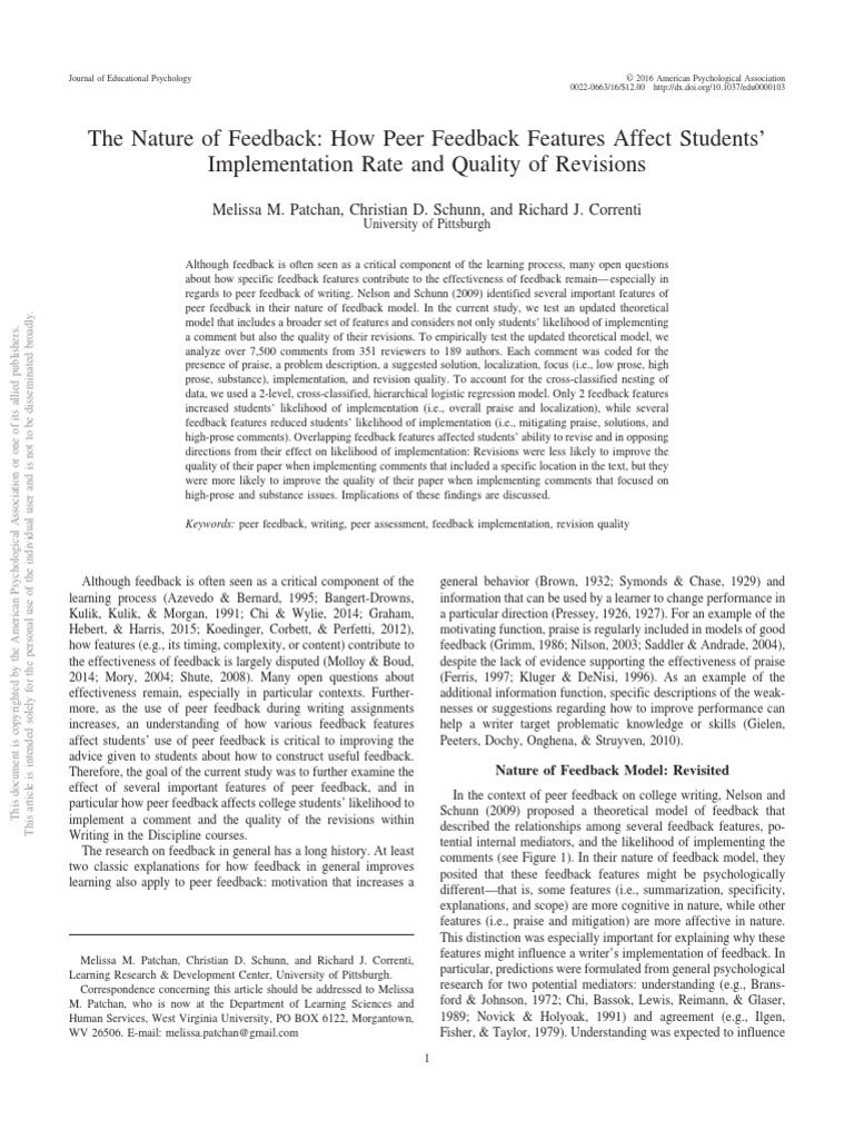 Patchan 2016 | PDF | Learning | Affect (Psychology)