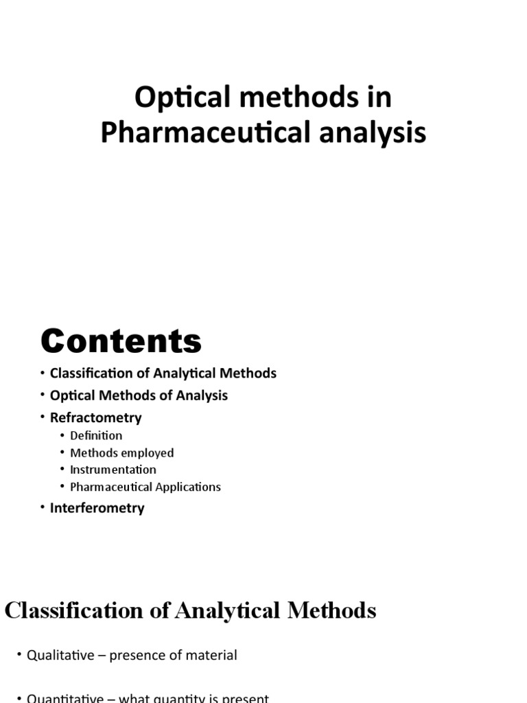 PHA313 (22 - 23) - MOT - Optical Methods of The Analysis Presentataion ...