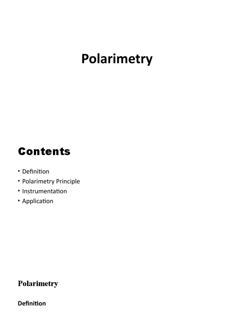 Principles and Applications of Polarimetry | PDF | Optics ...