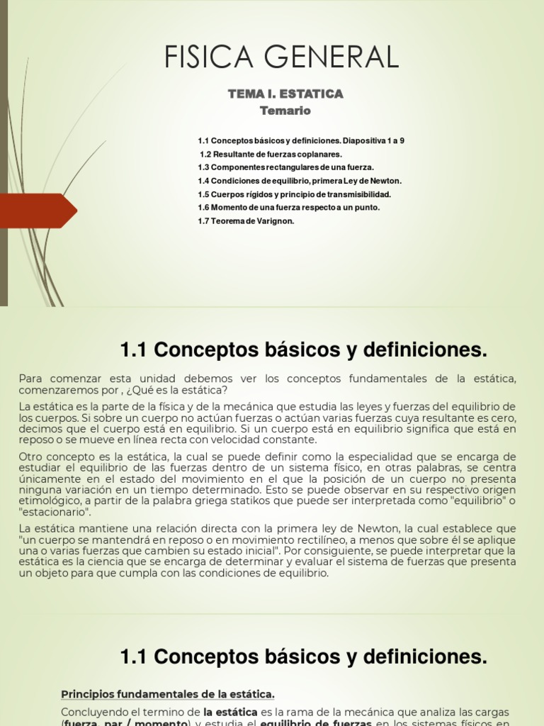 Tema 1.estatica Material y Actividades | PDF | Fuerza | Vector Euclidiano