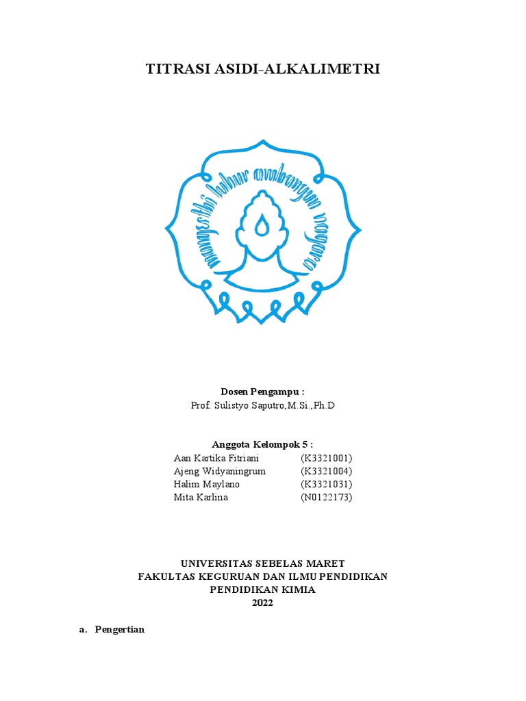 TITRASI ASIDI-ALKALIMETRI (Kel5) | PDF