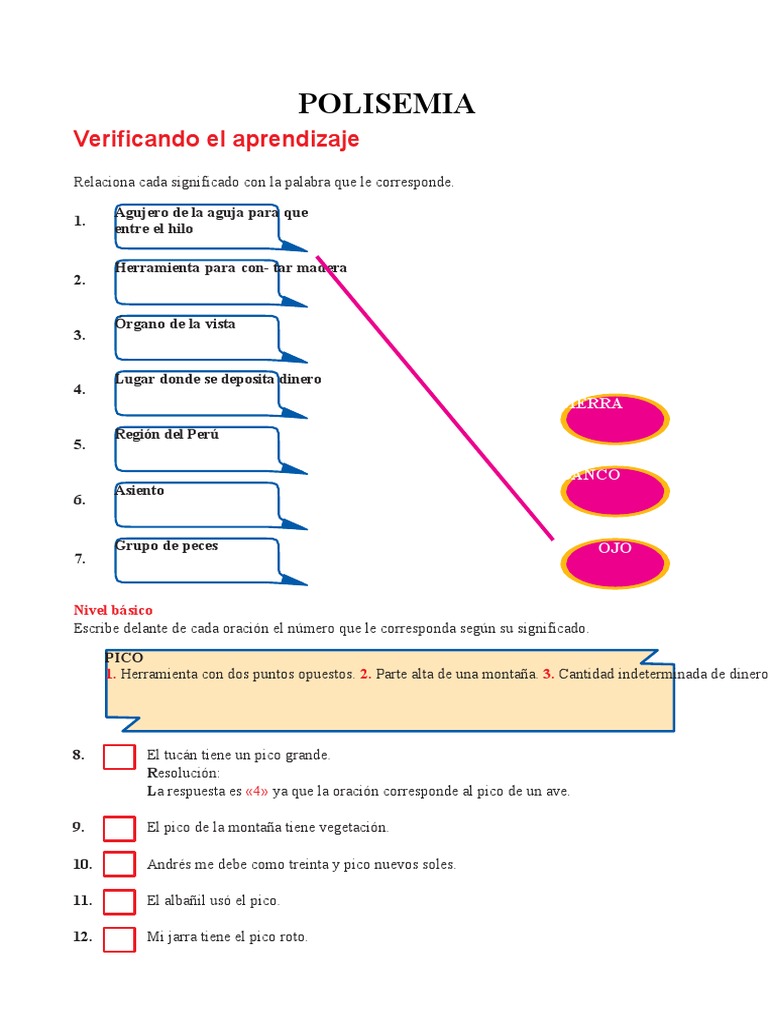 La Polisemia para Cuarto Grado de Primaria | PDF