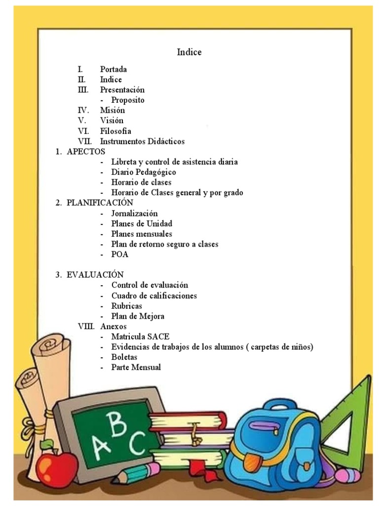 Indice Portafolio | PDF