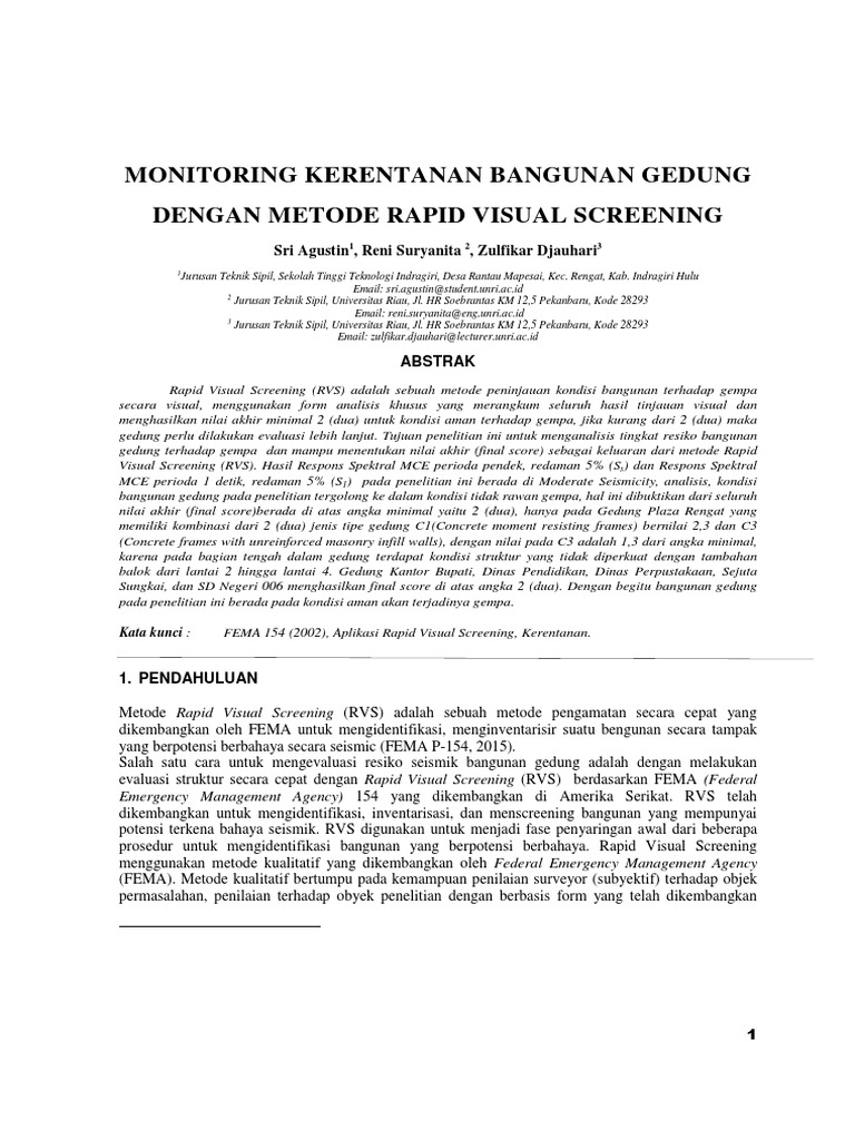 Makalah Rapid Visual Screening | PDF