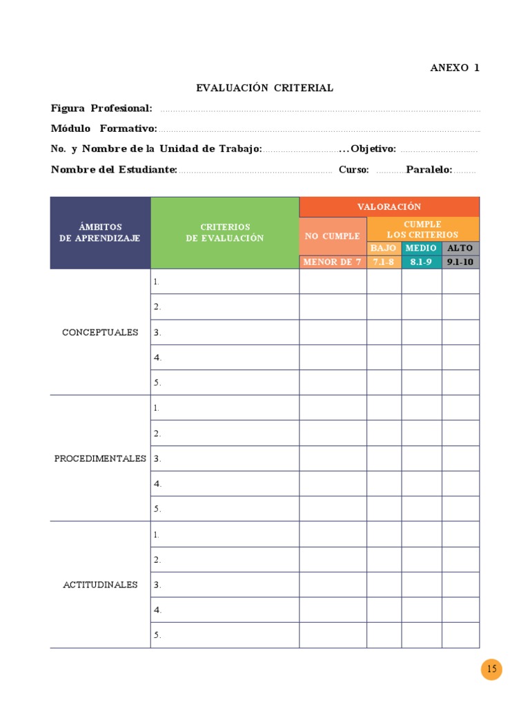 Evaluacion Criterial - BT 2022-2023 | PDF