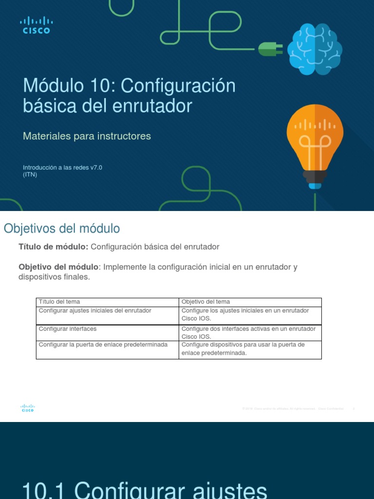 Módulo 10 Configuración Básica Del Enrutador | PDF | Enrutador (Computación) | Protocolos de ...