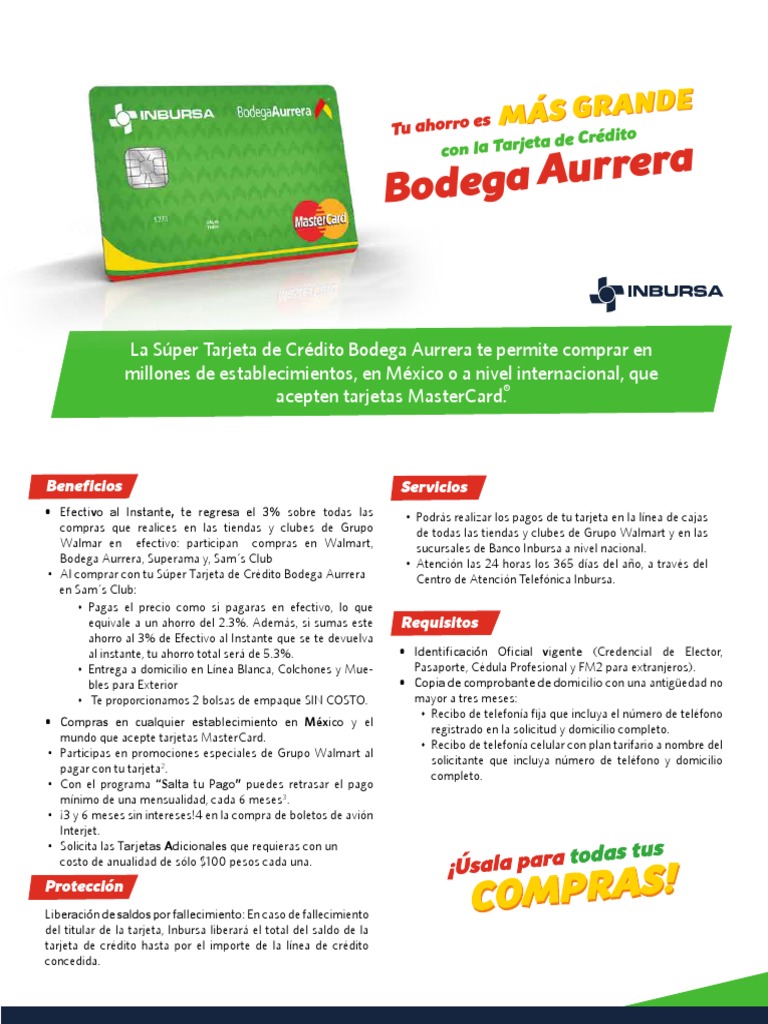 Folleto Bodega Aurrera | PDF | Tarjeta de crédito | Industrias de servicio