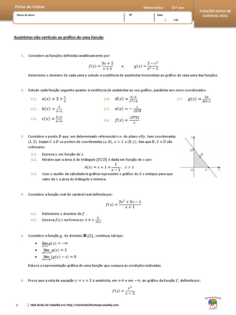 Assíntotas em Funções Reais | PDF | Função (Matemática) | Assíntota