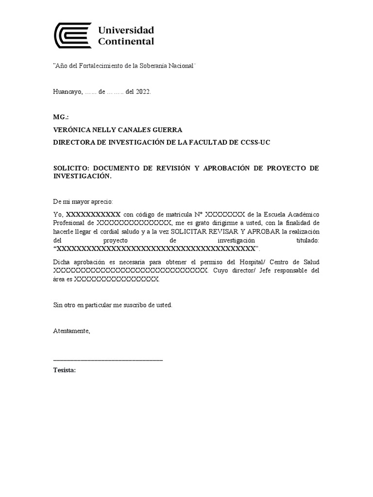 Formato de Solicitud de Aprobacion de Proyecto | PDF Formato de Solicitud de Aprobacion de Proyecto | PDF