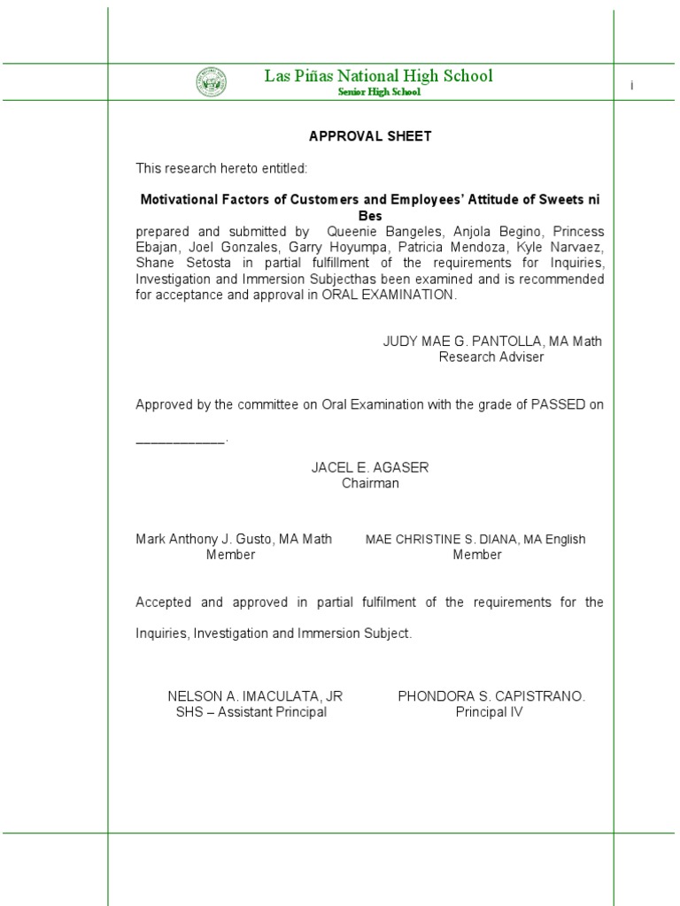 Revised - Approval Sheet | PDF