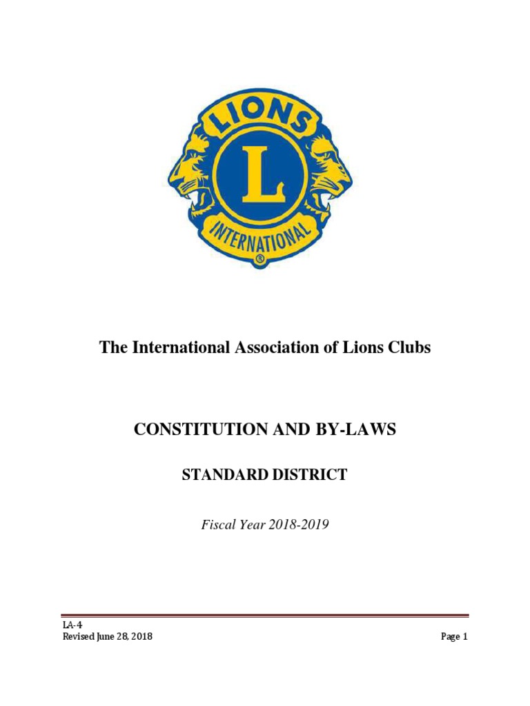 Lions Club by Laws | PDF | Supermajority | Board Of Directors