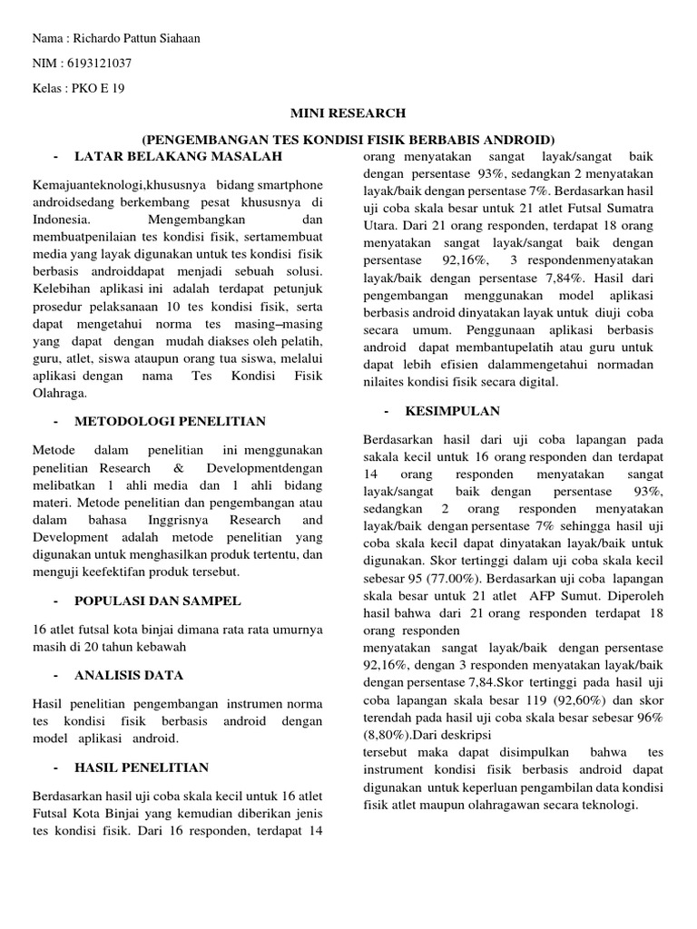RichardoPattunSiahaan 6193121037 KelasE MiniRiset | PDF