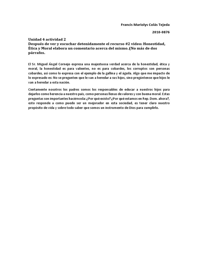 Actividad 3 Unidad 4 Colas Tejeda Francis Mariolys | PDF