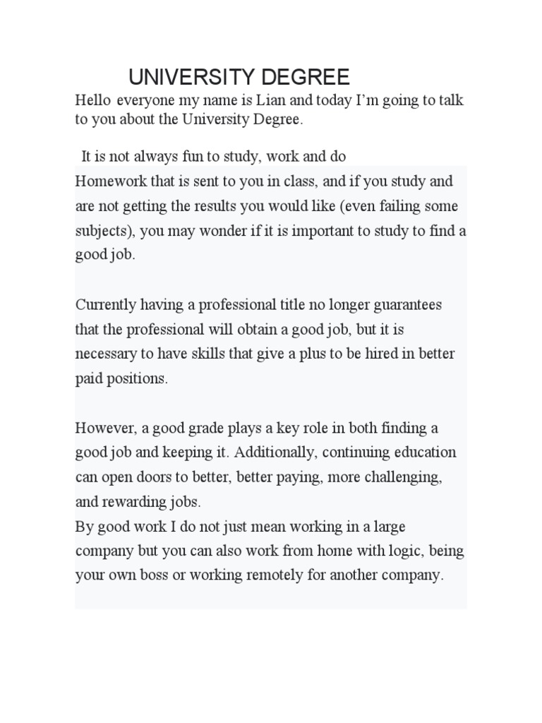 Importance of a University Degree | PDF