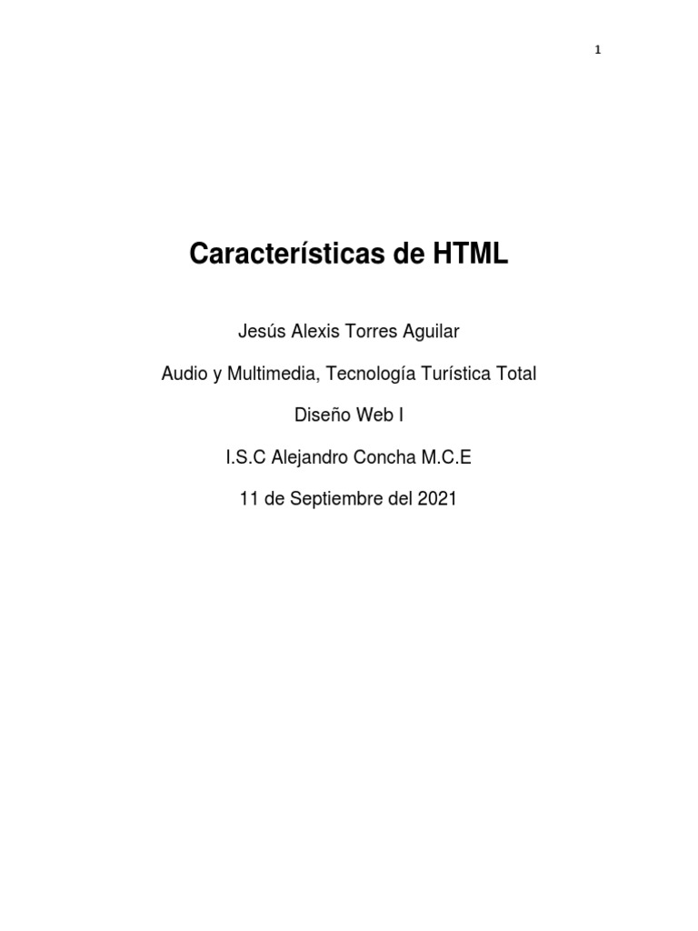 Características de HTML Segun El Profesor | PDF | Tecnología