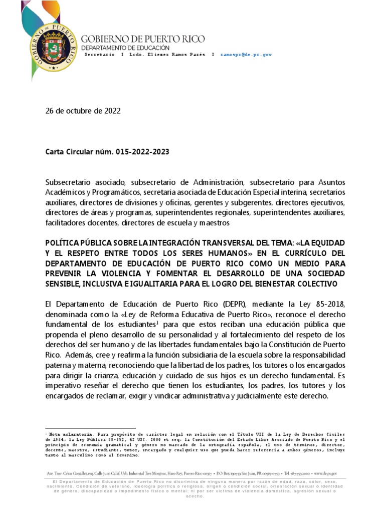 Carta Circular Num. 15 2022 2023 Firmado | PDF | Plan de estudios ... Carta Circular Num. 15 2022 2023 Firmado | PDF | Plan de estudios ...