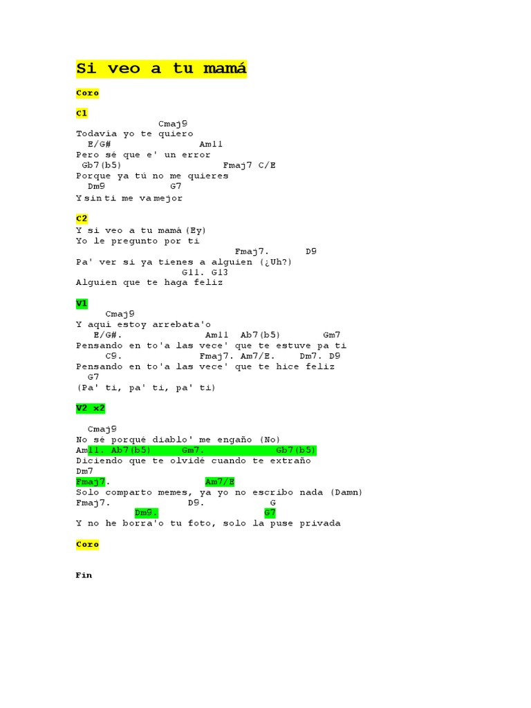 Si Veo A Tu Mama Bad Bunny Pdf