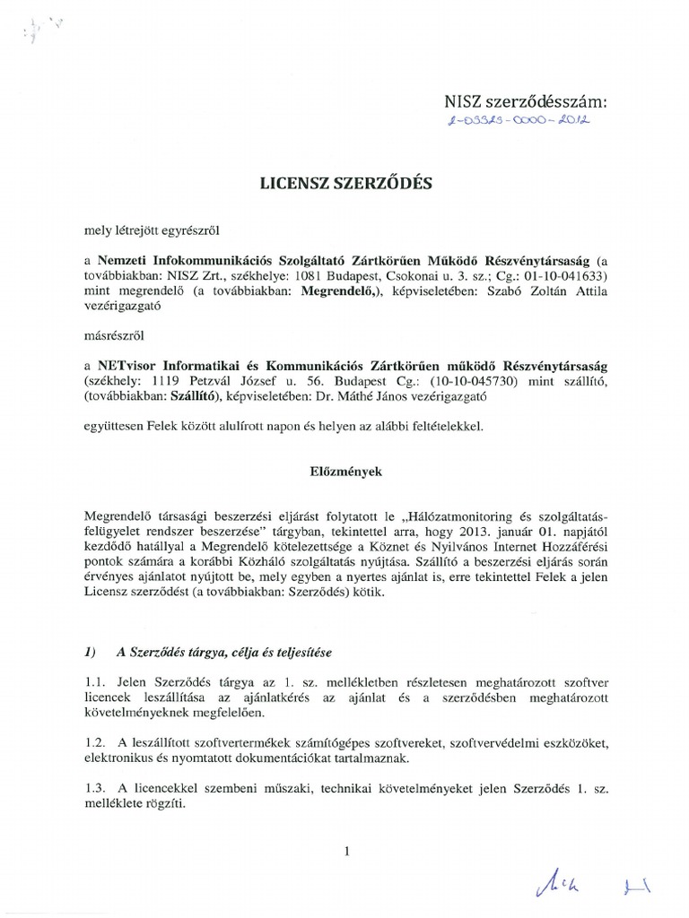 Halozatmonitoring Szerzodes | PDF