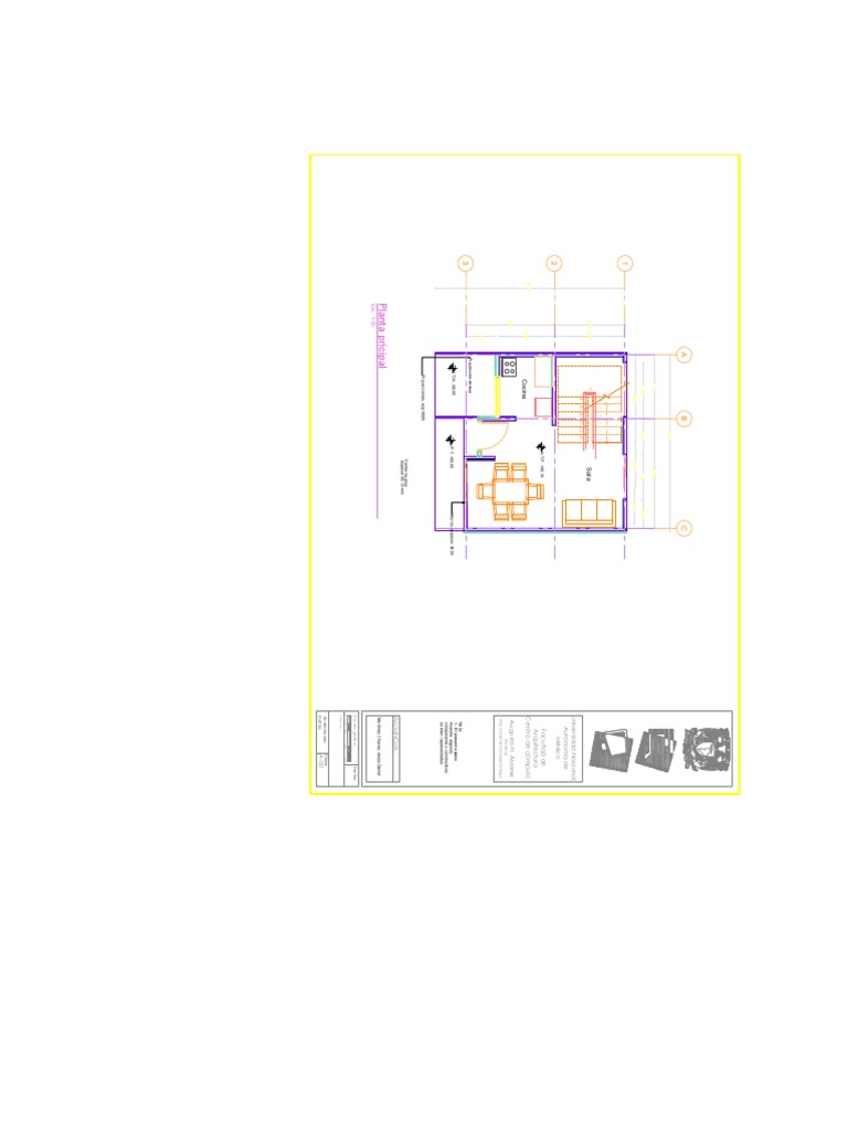 Plano de planta principal de una vivienda unifamiliar con acotaciones de dimensiones y ...