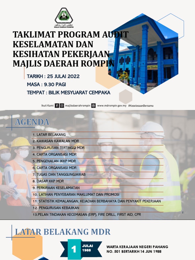 Taklimat Program Audit Keselamatan Dan Kesihatan Pekerjaan Majlis | PDF